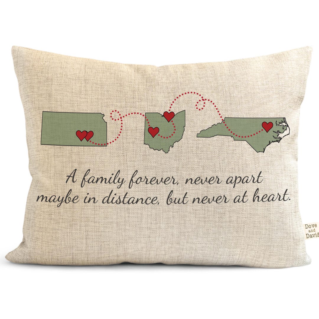 Personalized Family Map Pillow - Custom State or Country Design, Unique ...