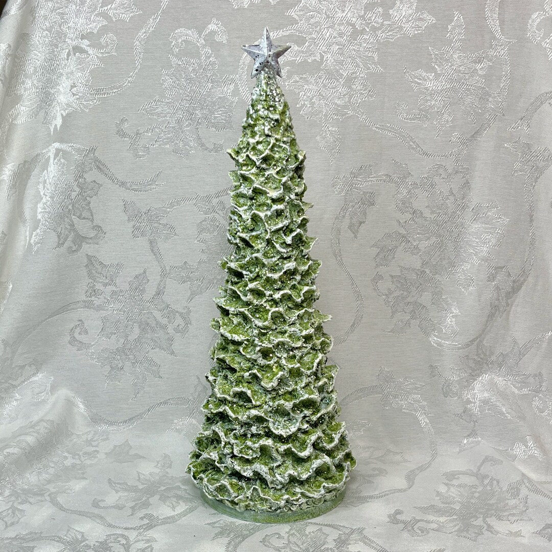 Handmade Tabletop Christmas Tree Sculpture Paper Mache Clay - Etsy