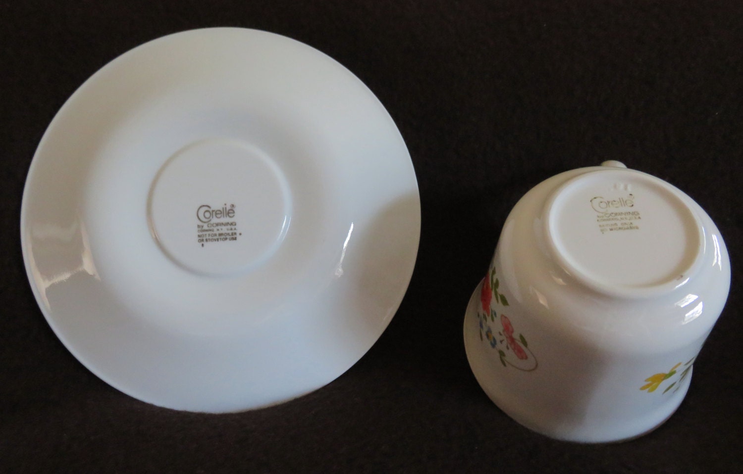 Cup Saucer Corelle WILDFLOWER Corning Dishes Coffee Tea - Etsy