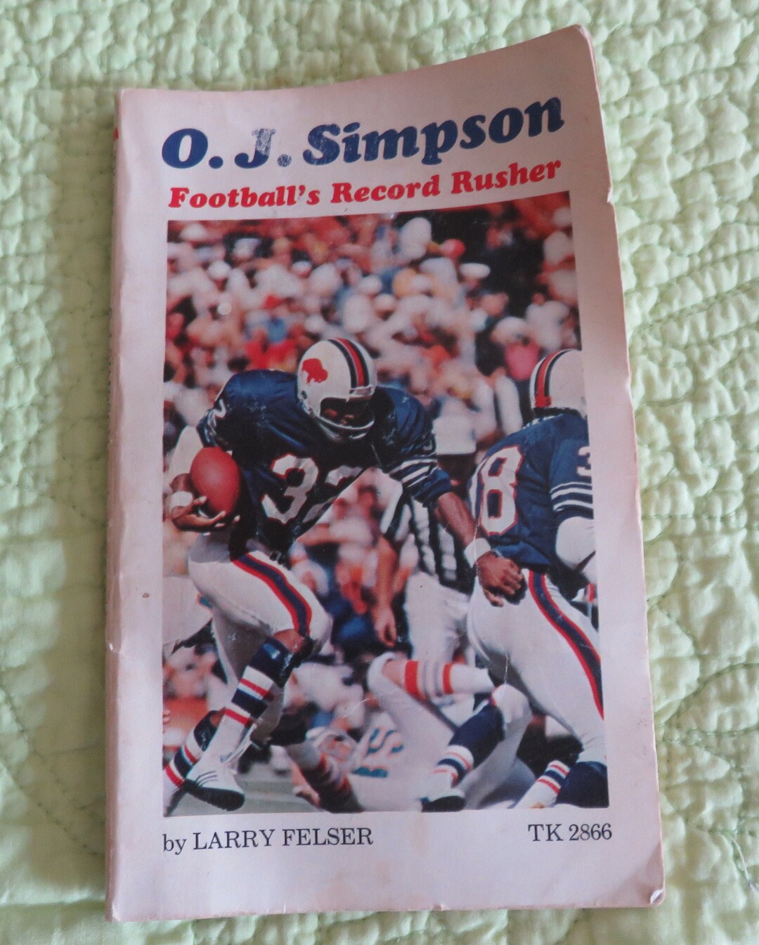 Vintage 1974 OJ SIMPSON Libro de bolsillo Fútbol Record Rusher Larry ...