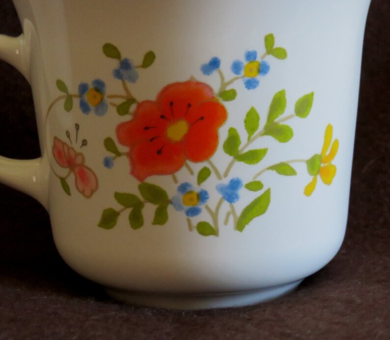 Cup Saucer Corelle WILDFLOWER Corning Dishes Coffee Tea - Etsy