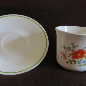 Cup Saucer Corelle WILDFLOWER Corning Dishes Coffee Tea - Etsy