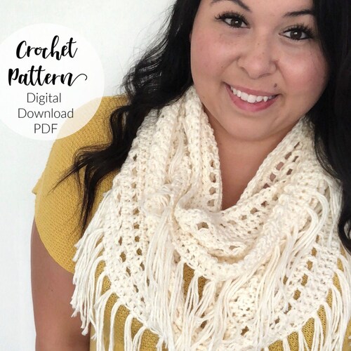 Crochet Pattern THE MAPLE INFINITY Infinity Scarf Pattern | Etsy