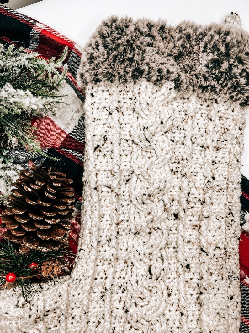 Crochet Cable Stocking Pattern Crochet Holiday Stocking - Etsy