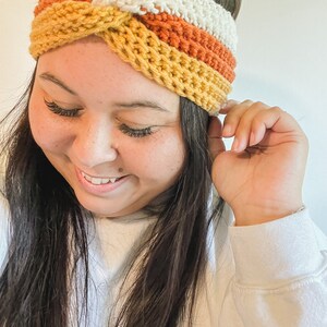 Twisted Crochet Headband Pattern- Candy Corn Crochet Headband- Crochet ...