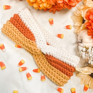 Twisted Crochet Headband Pattern- Candy Corn Crochet Headband- Crochet ...
