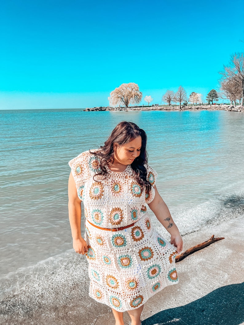 Crochet Granny Square Top & Dress Pattern – Cotton Yarn (digital ...