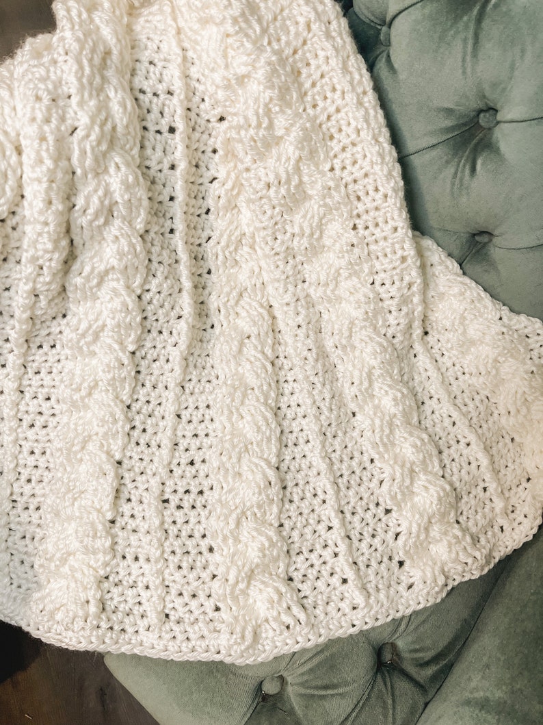 Crochet Cabled Blanket Pattern - Easy Cable Stitch (digital Download ...