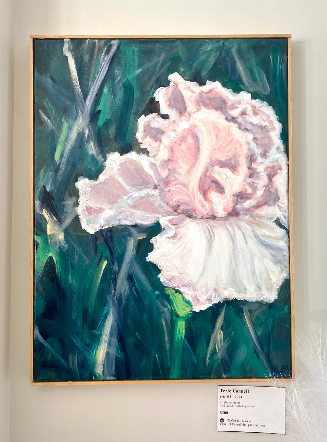 Iris Painting, Original Art, Botanical Art, 18.5x24.5 Including Frame ...