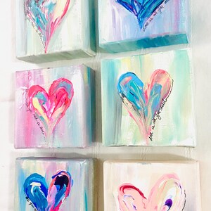 Heart Painting: 4x4 Chunky Abstract Canvas - 'love is All You Need' - Etsy
