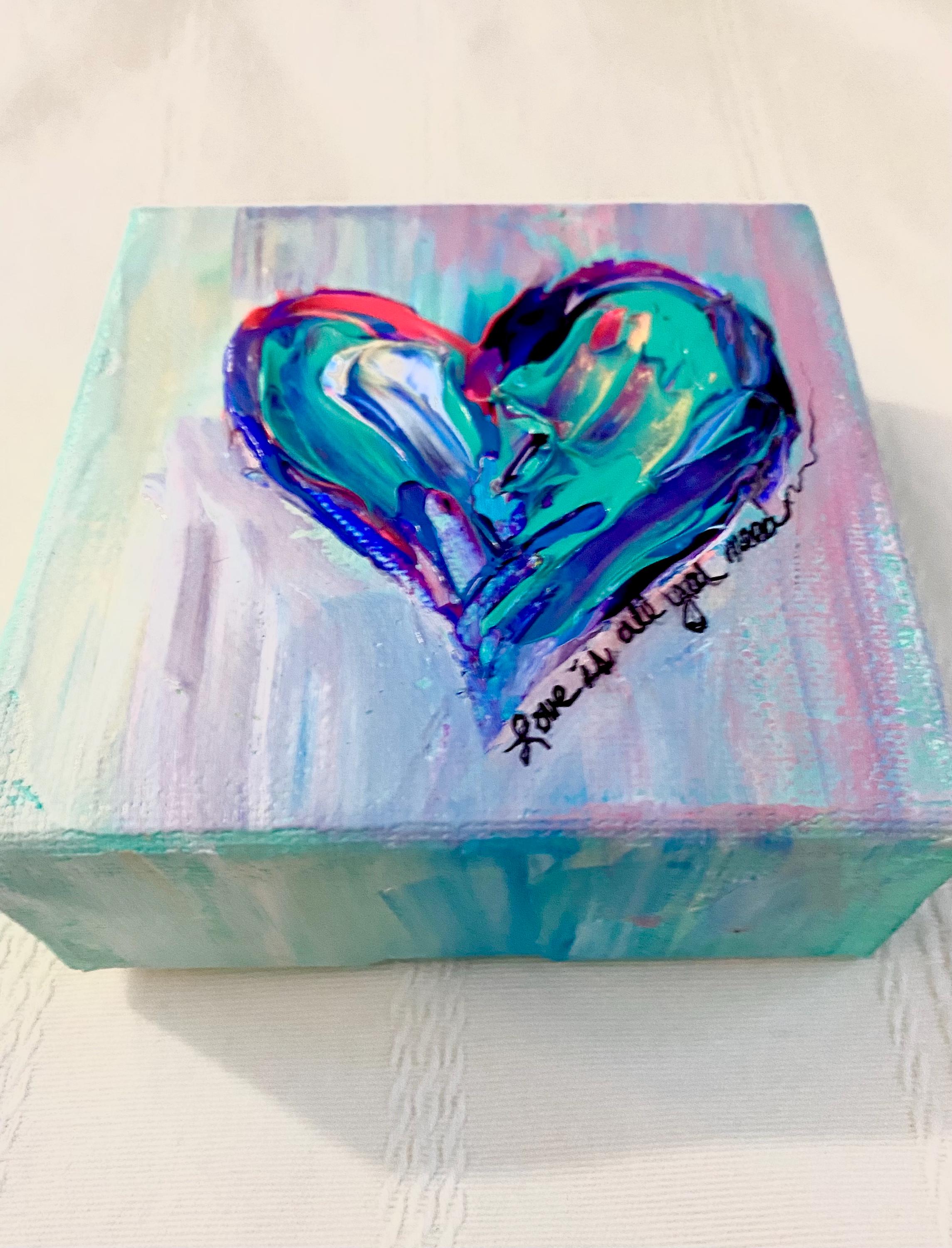 Textured Heart Painting: Abstract Valentine's Day Art, 4x4 - Etsy