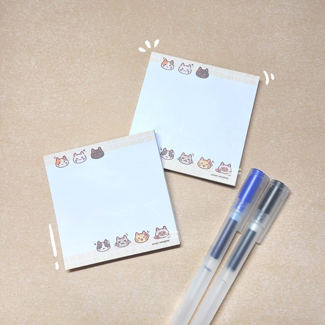 Moody Cat Sticky Note Animal Self-stick Writing Pad Memo Pad - Etsy