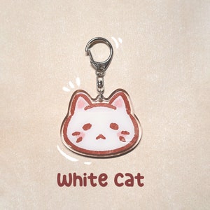 Cute Cat Acrylic Keychain, Double Sided Epoxy, Kawaii Pendant Accessory ...