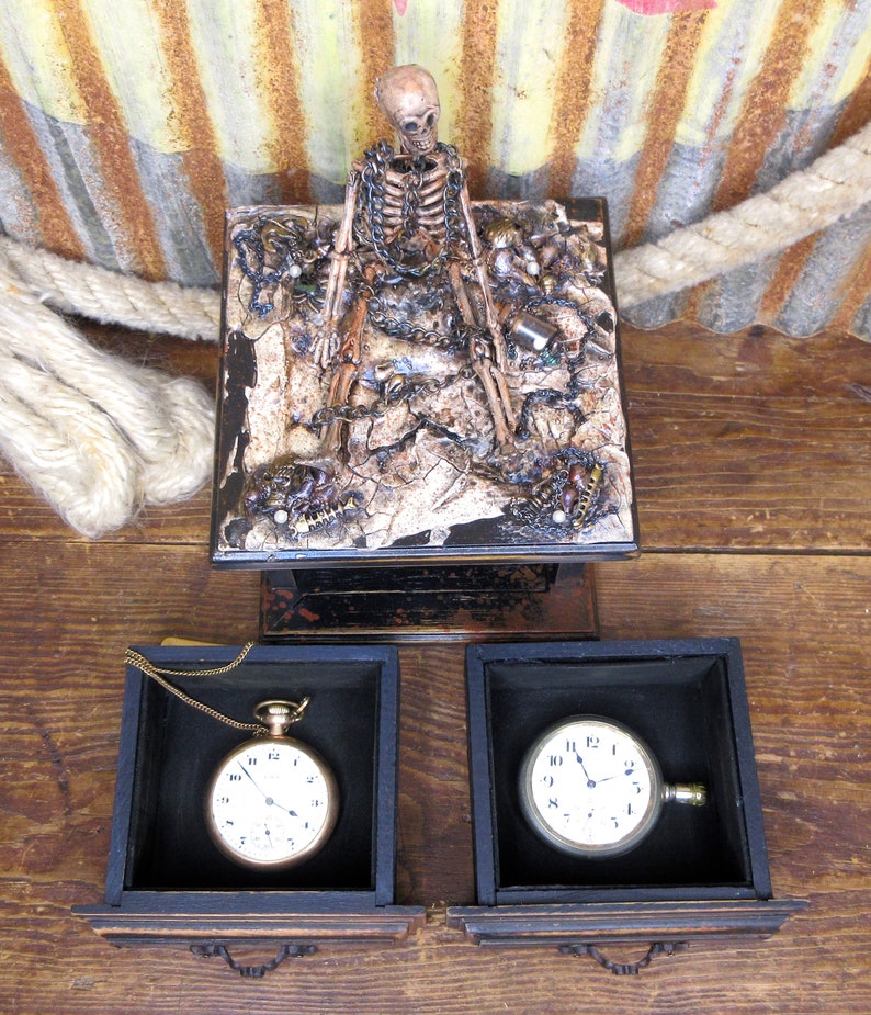 Skeleton Decorative Box Pirates Sunken Treasure Wood Decor | Etsy