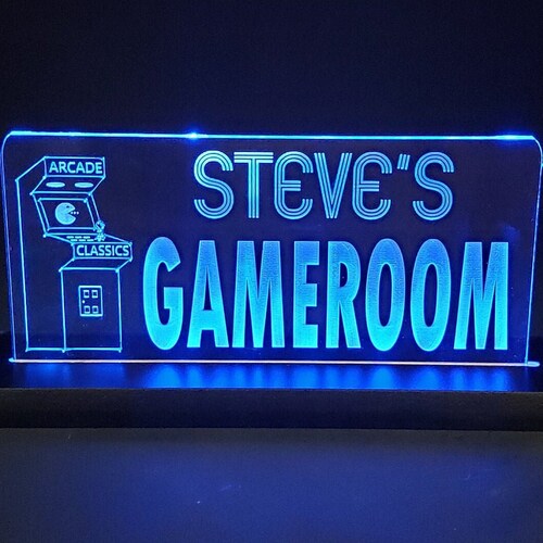Custom Arcade Game Room LED Neon Acrylic Sign Father's Day - Etsy