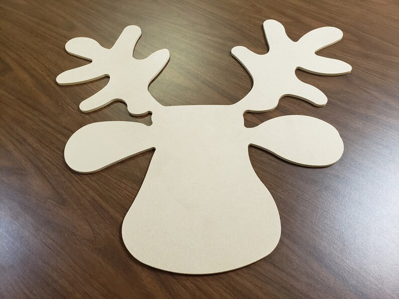 Wood Reindeer Door Hanger Blank Cut Out DIY Christmas | Etsy