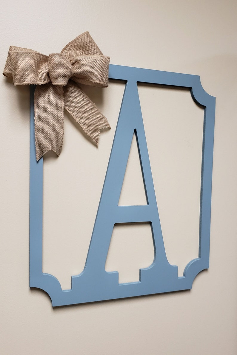 Wood Monogram Door Hanger Block Letter Rectangular Frame - Etsy