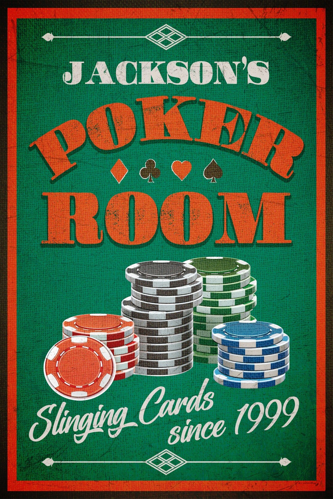 Personalized Poker Room Poster Man Cave Gameroom Sign - Etsy