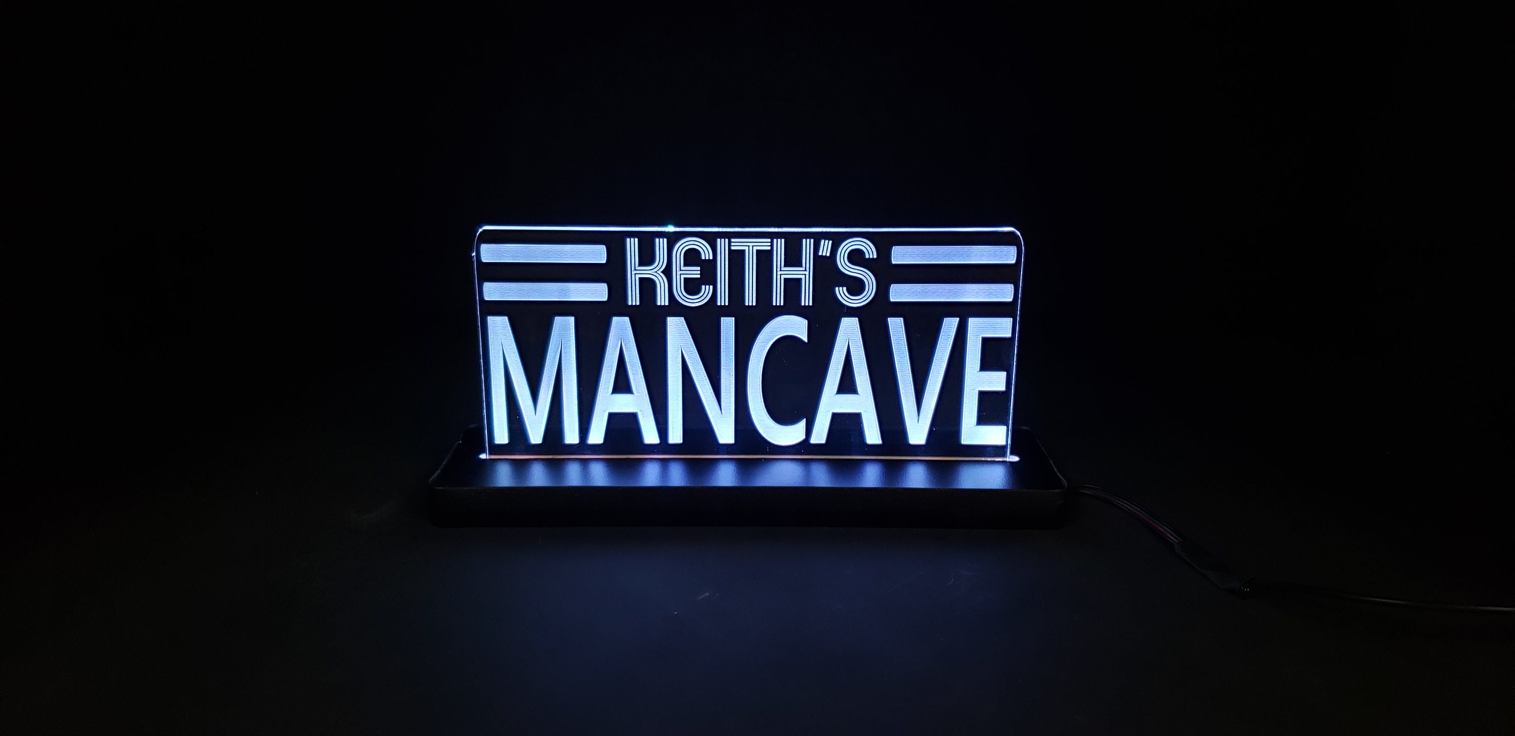 Custom Acrylic Man Cave Light up LED Sign Father's Day Dad - Etsy