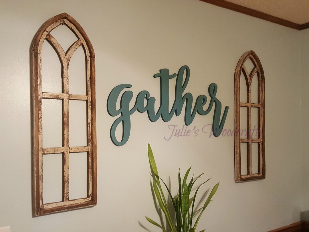 Large Wooden Gather Kitchen Dining Room Wall Sign Grateful - Etsy