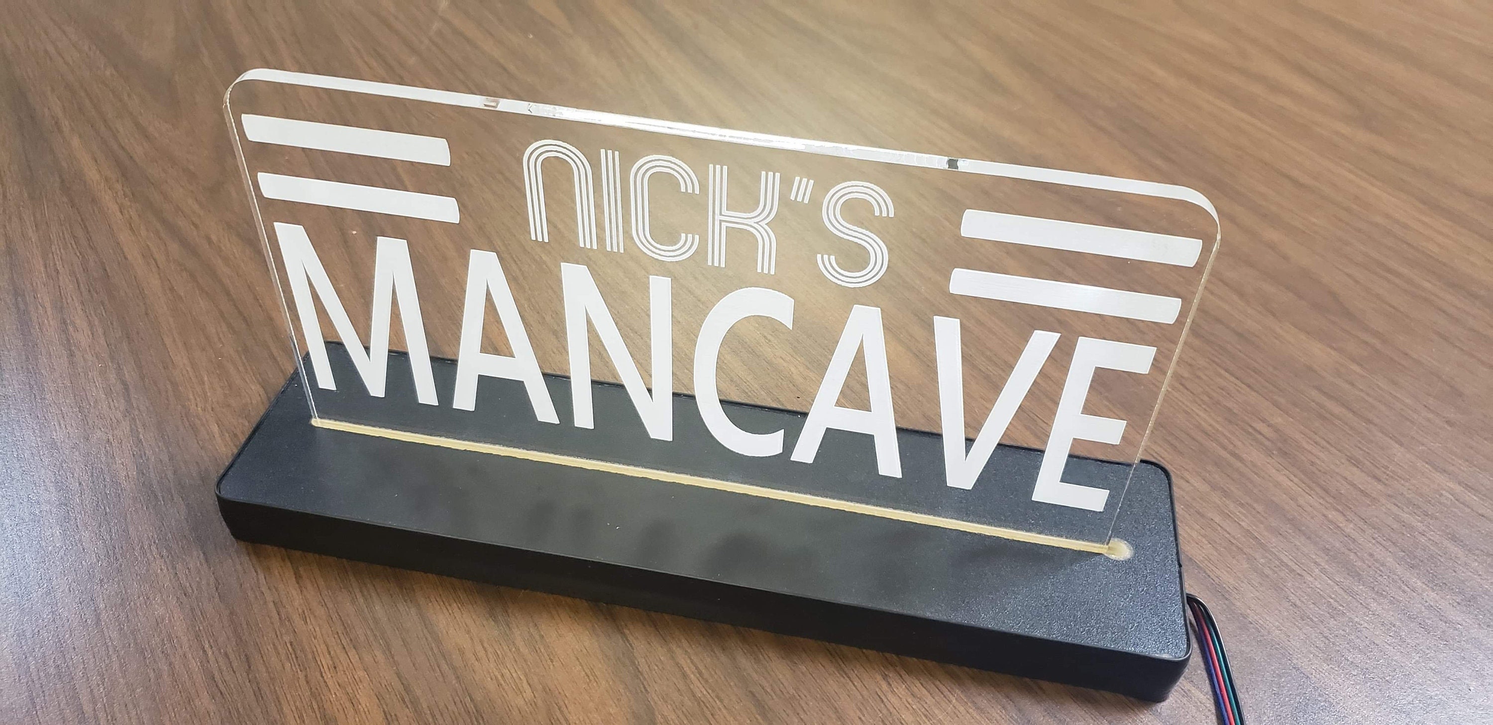 Custom Acrylic Man Cave Light up LED Sign Father's Day Dad - Etsy