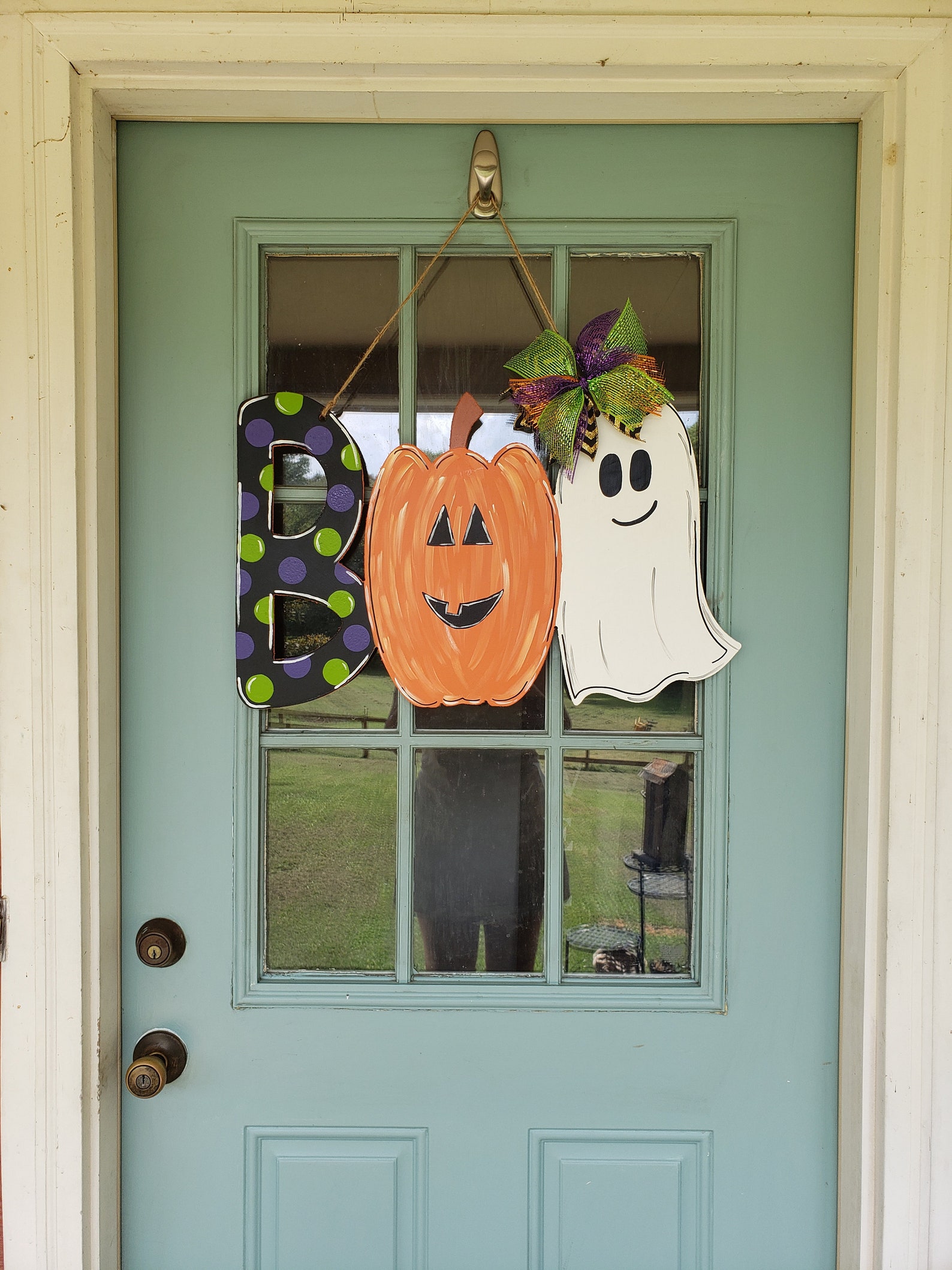 Boo Ghost Pumpkin Wood Halloween Fall Door Hanger | Etsy