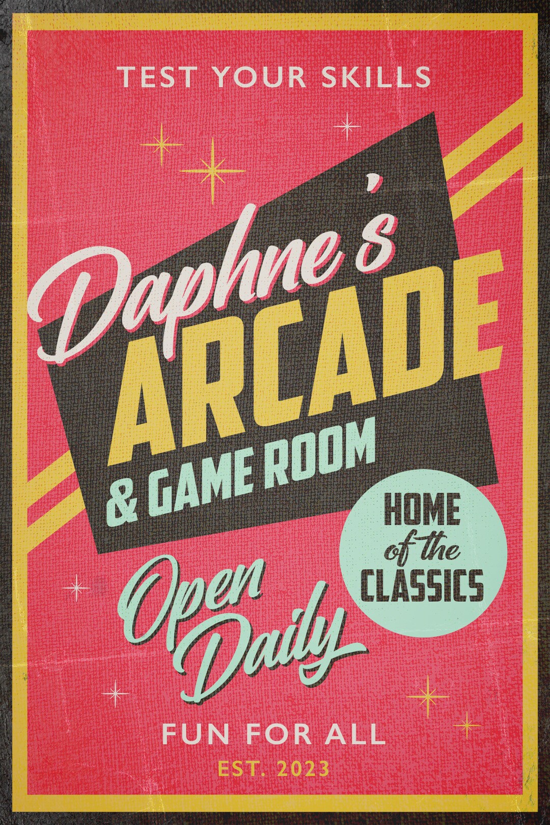 Personalized Vintage Arcade Poster Man Cave Gameroom Sign - Etsy