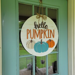 Hello Pumpkin Door Hanger Fall Craft - Etsy
