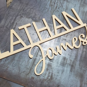 Custom Two Name First and Middle Wooden Nursery Baby Sign - Etsy