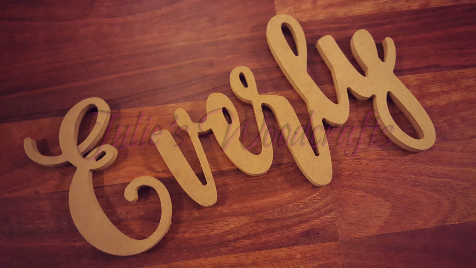 Custom Wooden Name Cursive Script Fun Font - Etsy