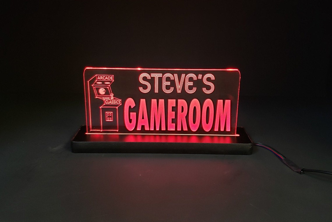 Custom Game Room LED Neon Acrylic Laser Cut Sign Father's - Etsy