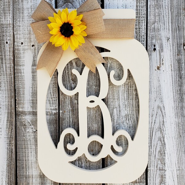 Monogram Mason Jar - Etsy
