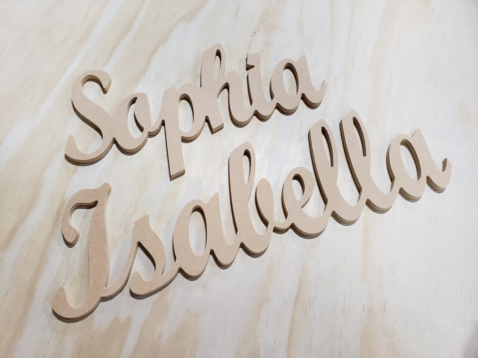 Custom Name Word in Script Bold Wooden Sign - Etsy