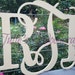 Wooden 3 Letter Monogram Modern Script and Block - Etsy
