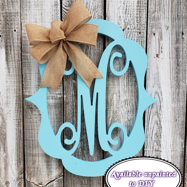 Monogram Wreath Door - Etsy