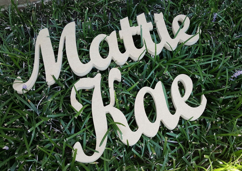 Custom Name Word in Script Bold Wooden Sign - Etsy
