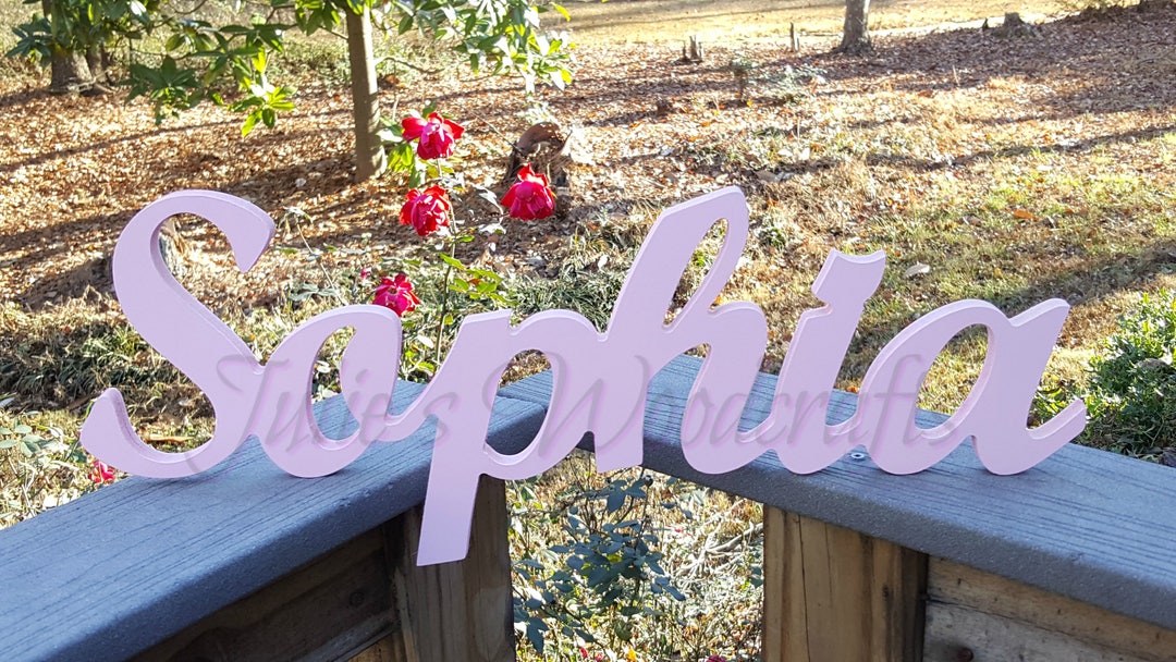 Custom Name Word in Script Bold Wooden Sign - Etsy