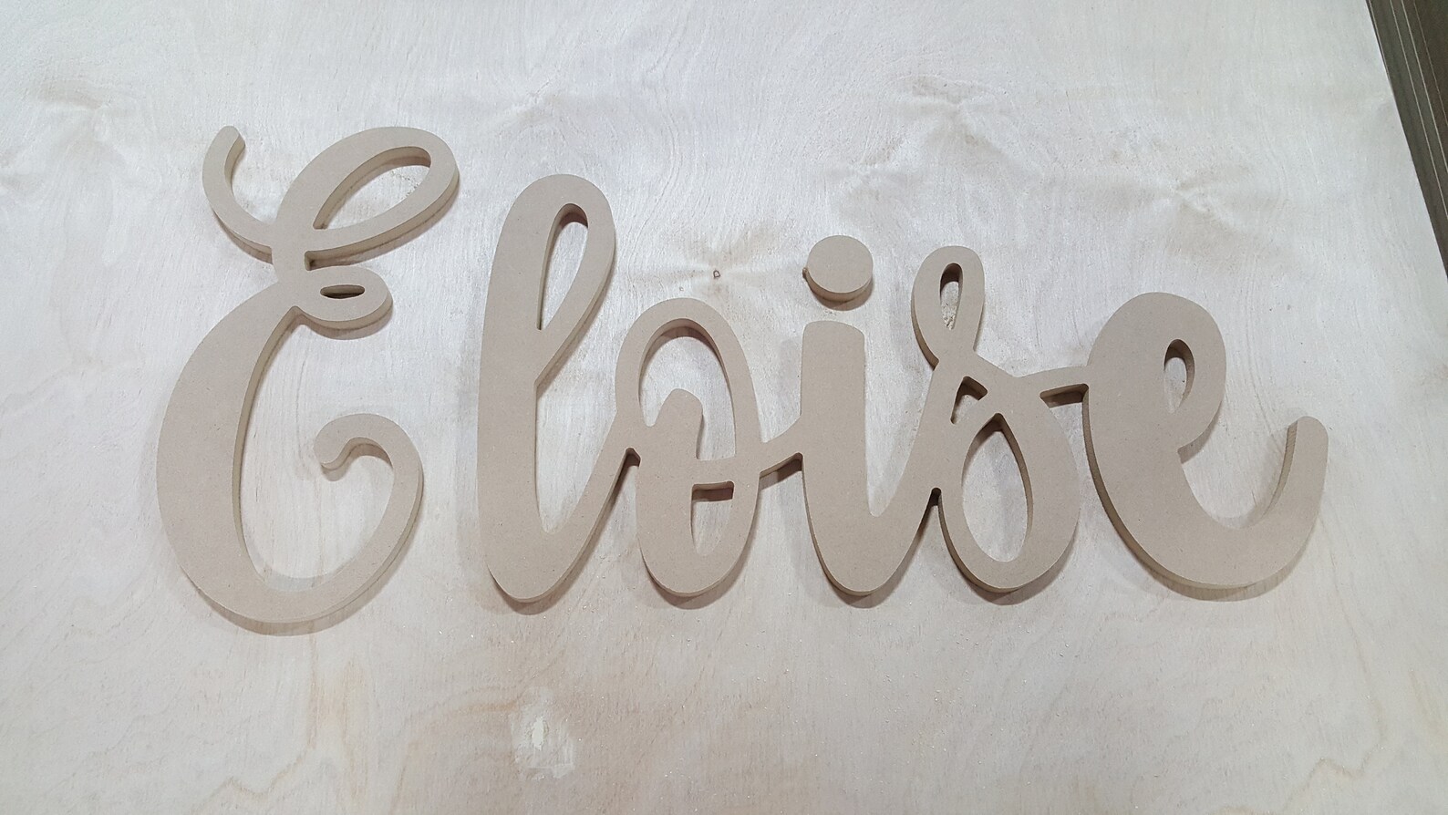 Custom wooden name cursive script fun font | Etsy