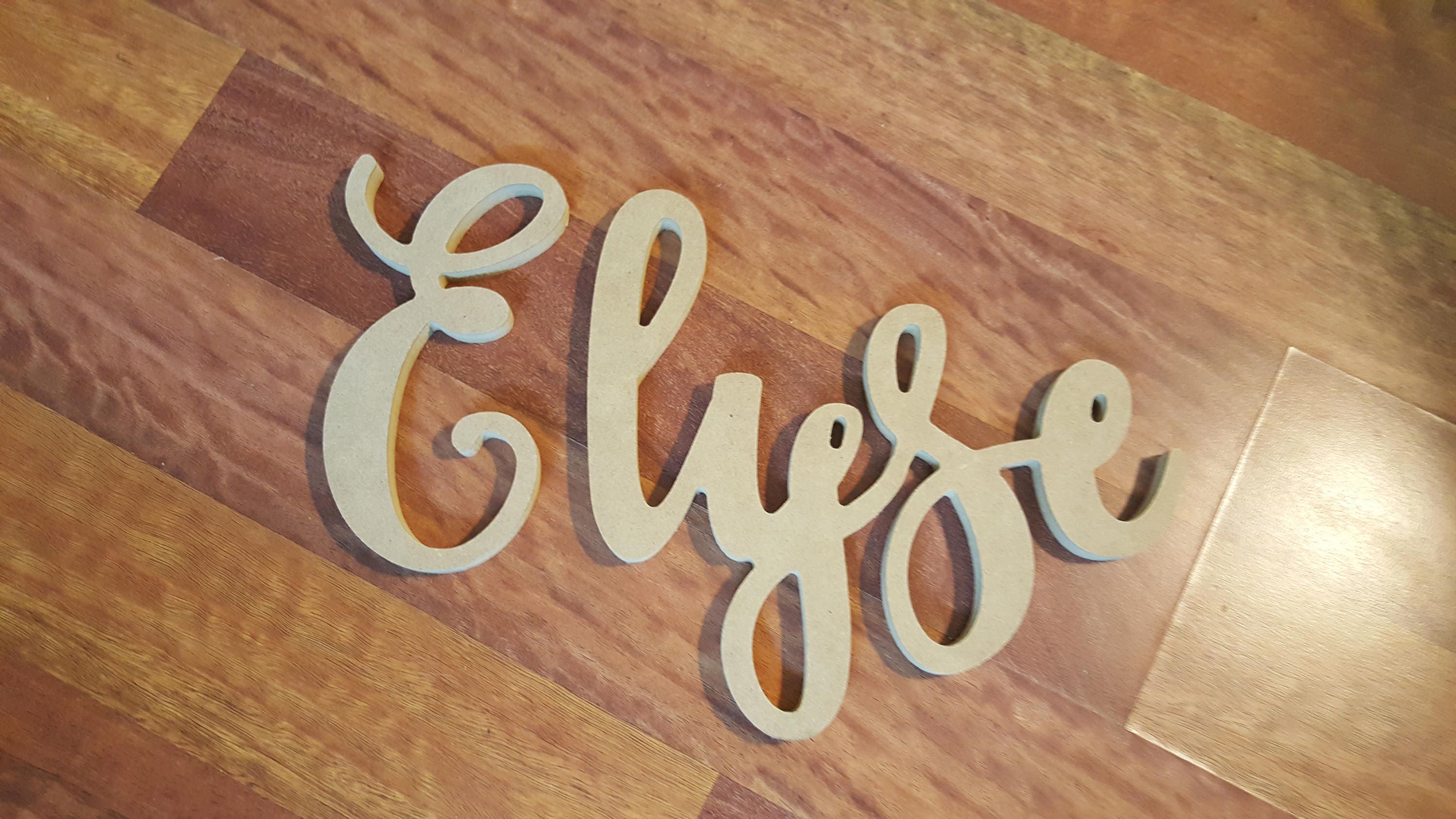 Custom Wooden Name Cursive Script Fun Font | Etsy