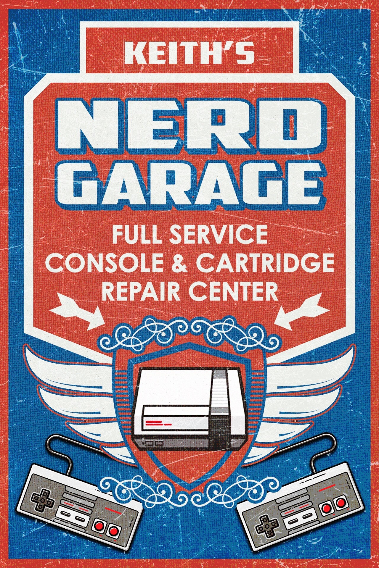 Personalized Nerd Garage Arcade Poster Man Cave Gameroom Sign - Etsy