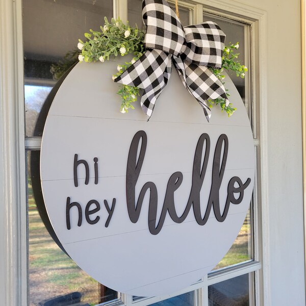 Hello Door Sign Square - Etsy