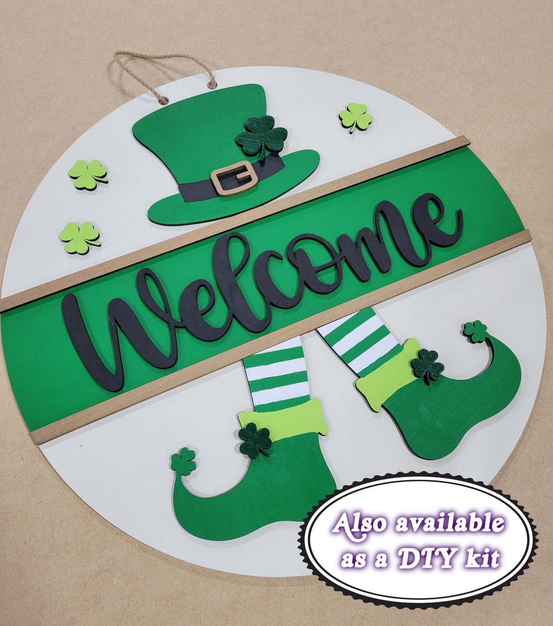 St. Patrick's Day Leprechaun Door Hanger Craft - Etsy