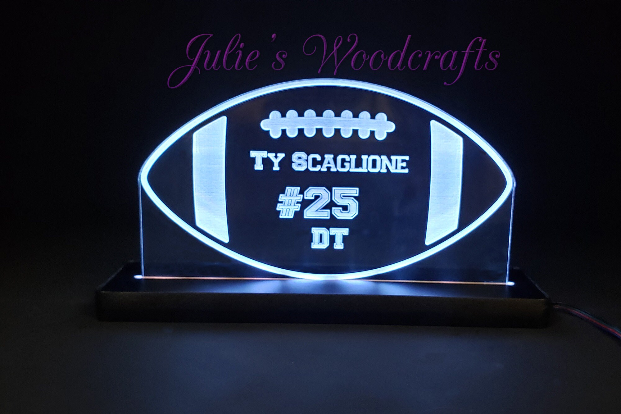 Football Custom Acrylic Name Sign Team or Coach Gift Trophy - Etsy