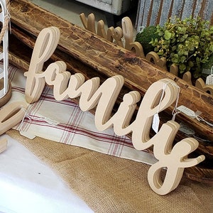 Family Wood Sign Farmhouse Rustic Decor Gather Grateful Blessed Words ...