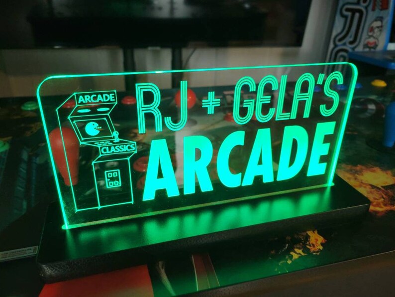 Custom Arcade Game Room LED Neon Acrylic Sign Father's Day - Etsy