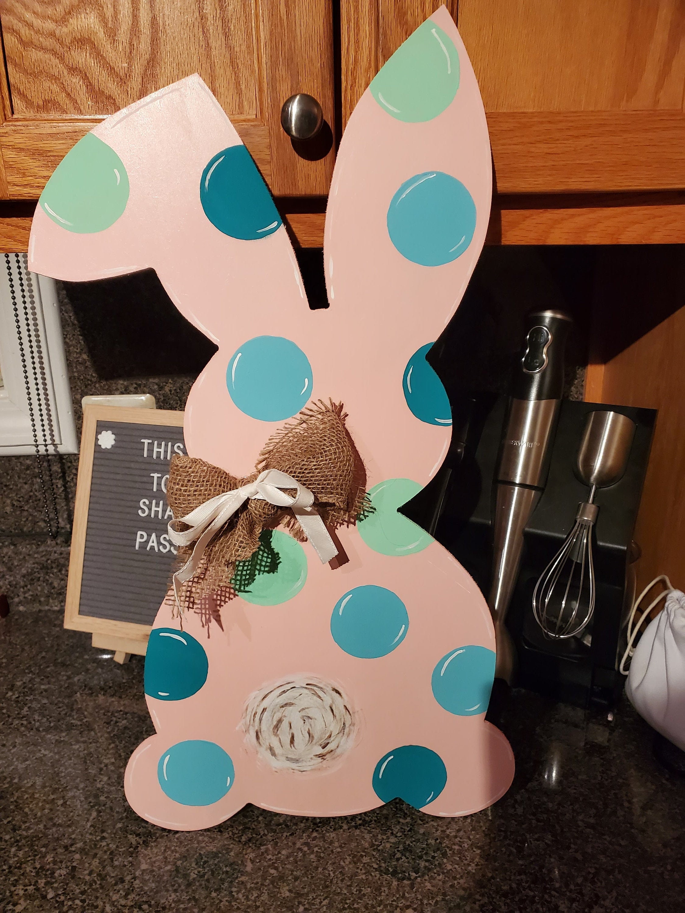 Wood Easter Bunny Door Hanger Blank Cut Out DIY | Etsy
