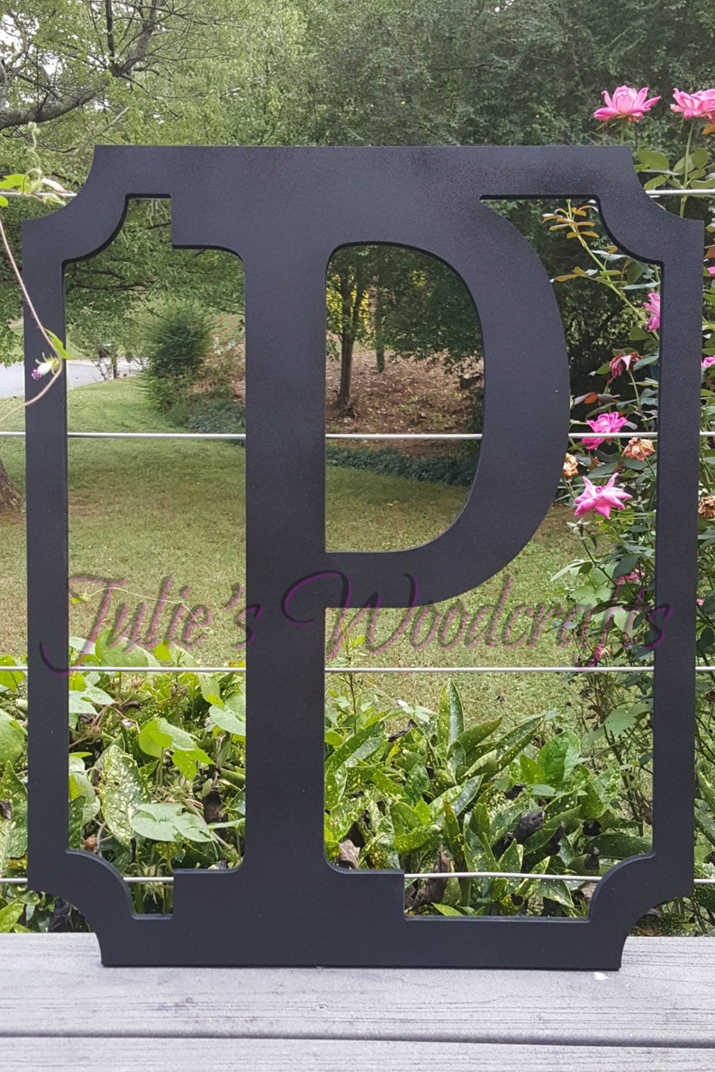 Wood Monogram Door Hanger Block Letter Rectangular Frame - Etsy