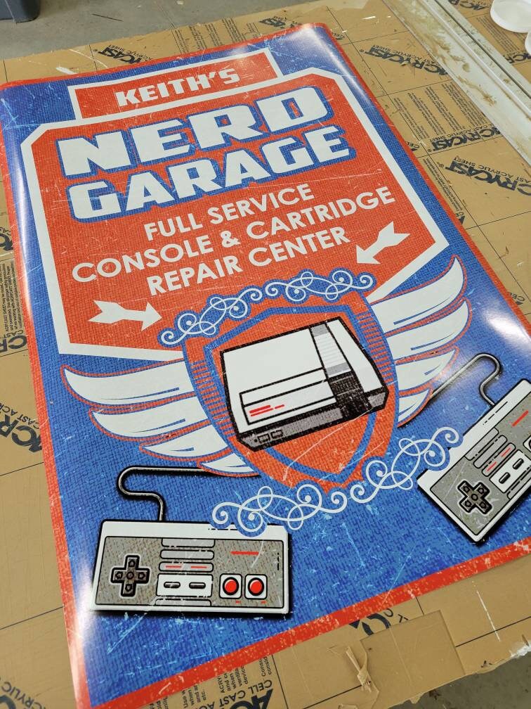Personalized Nerd Garage Arcade Poster Man Cave Gameroom Sign - Etsy