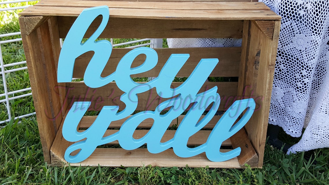 Southern Summer Hey Y'all Wooden Sign Farmhouse Hello - Etsy