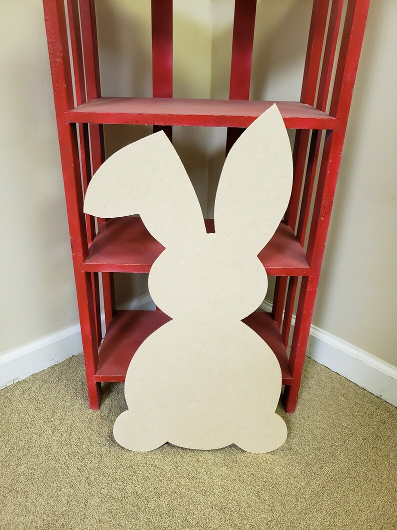 Wood Easter Bunny Door Hanger Blank Cut Out DIY | Etsy